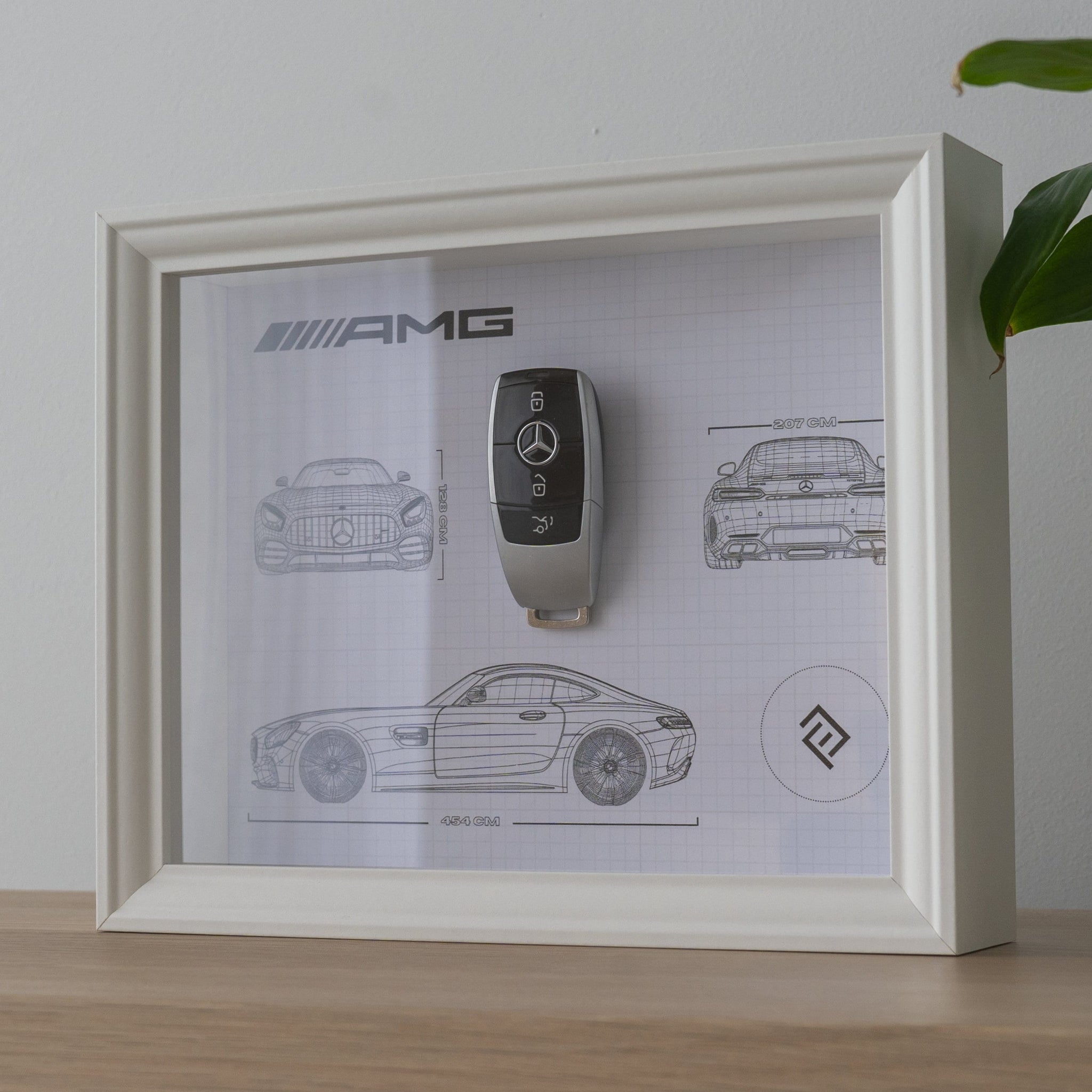 Mercedes AMG Key Framed - Blueprint with NFC